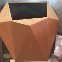 China Large Hexagonal Corten Steel Garden Planter 75cm Rusted Red Flower Pot for Patios for sale