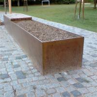 China Corten Steel Planter Bench Metal Trough Planter 240cm x 60cm x 50cm for Streetscape for sale