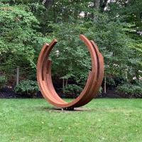 China Large Rustic Corten Steel Ring Sculpture Abstract Metal Art for Garden Decoration 2-4mm for sale
