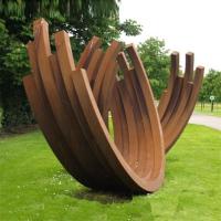 China Large Rustic Corten Steel Ring Sculpture Abstract Metal Art for Garden Decoration 2-4mm for sale