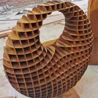 China Orb Shape Corten Steel Garden Sculpture Artwork Three Dimensional for sale