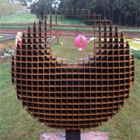 China Orb Shape Corten Steel Garden Sculpture Artwork Three Dimensional for sale