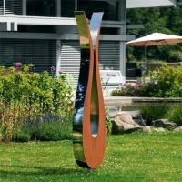 China Tulip Shape Corten Steel Outdoor Garden Sculpture 210x54x15 cm Rusty Red for sale