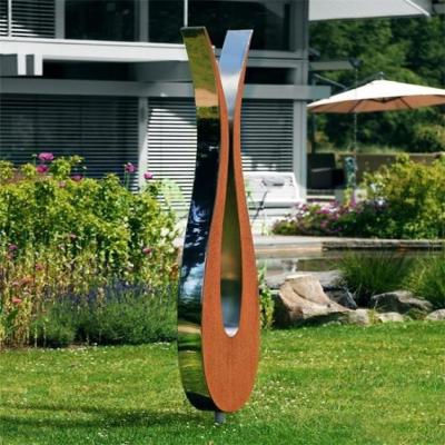 China Tulip Shape Corten Steel Outdoor Garden Sculpture 210x54x15 cm Rusty Red for sale