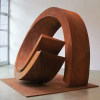 China Modern Abstract Ring Corten Steel Art Sculpture for sale