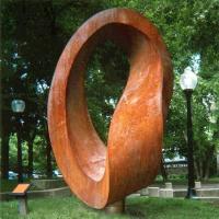 China Modern Abstract Ring Corten Steel Art Sculpture for sale