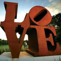 China Corten Steel Abstract Sculpture Metal Letter Garden Art 1.5m-3m Height Custom for sale