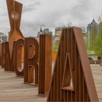 China Corten Steel Abstract Sculpture Metal Letter Garden Art 1.5m-3m Height Custom for sale