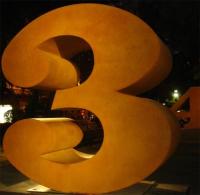 China Corten Steel Number Sculpture Outdoor Metal Art Custom Size 1.5m-3m for sale