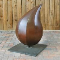 China Corten Steel Teardrop Sculpture 91.5cm Outdoor Metal Art Statue Rusty Finish for sale