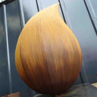 China Corten Steel Teardrop Sculpture 91.5cm Outdoor Metal Art Statue Rusty Finish for sale