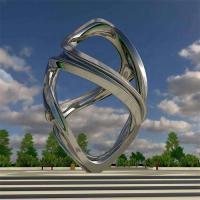 China Modern Stainless Steel Circle Garden Sculpture 150cm 500cm High Custom for sale