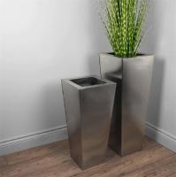 China Brushed Tapered Stainless Steel Planter Box 45-120cm Height 304 316 for sale