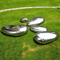 China 304 316 Stainless Steel Pebble Outdoor Metal Sculpture High Polished 2-4mm for Lawn for sale