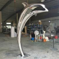 China Fuxin Stainless Steel Dolphin Sculpture 3-9m Outdoor Animal Art for sale