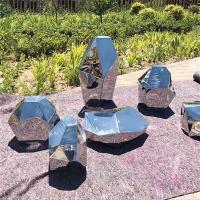 China Mirror Polished Stainless Steel Geometric Garden Sculpture 2m Customizable for sale