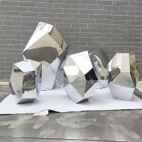 China Mirror Polished Stainless Steel Geometric Garden Sculpture 2m Customizable for sale