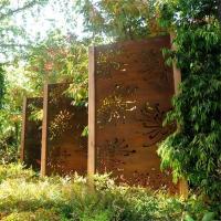 China Chrysanthemum Pattern Corten Steel Laser Cut Panels 1200x1800mm Rusty Metal Garden Ornaments for sale