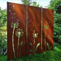 China Decorative Corten Steel Garden Screen Dandelion Pattern 2mm Thick Custom Size for sale