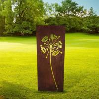 China Decorative Corten Steel Garden Screen Dandelion Pattern 2mm Thick Custom Size for sale