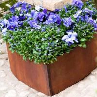 China Large Outdoor Heart Shaped Corten Steel Planter 1100x1070x760mm Garden Ornament for sale