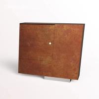 China Wall Mounted Corten Steel Mailbox with Key Lock 350x100x250mm Rustic Outdoor Letter Box for sale