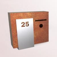 China Wall Mounted Corten Steel Mailbox with Key Lock 350x100x250mm Rustic Outdoor Letter Box for sale