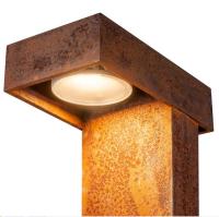 China Square Corten Steel LED Bollard Light 40x25x15cm Rusty Path Lighting for sale