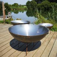 China Modern Corten Steel Fire Pit Bowl with Stand 900mm Diameter Wood Burning for sale