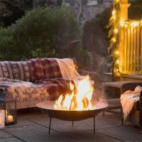 China Modern Corten Steel Fire Pit Bowl with Stand 900mm Diameter Wood Burning for sale