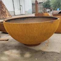 China Corten Steel Outdoor Fire Pit Dia 600mm 800mm Rusty Metal Wood Fire Bowl for sale