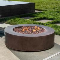 China 48 Inch Portable Corten Steel Gas Fire Pit Table 950mm Diameter Propane for sale