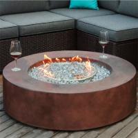 China 48 Inch Portable Corten Steel Gas Fire Pit Table 950mm Diameter Propane for sale