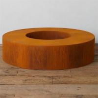 China Corten Steel Wood Burning Fire Pit 35.4 Inch Round Outdoor Heater for Fire Table for sale