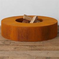 China Corten Steel Wood Burning Fire Pit 35.4 Inch Round Outdoor Heater for Fire Table for sale
