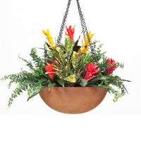 China Pre Weathered Corten Steel Round Wall Hanging Planter 1.5mm Custom Size for sale