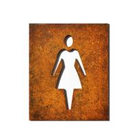 China Corten Steel Toilet Wall Plate Rusty Metal WC Sign 8x12cm Custom Size for sale