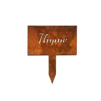 China Custom Corten Steel Garden Herb Signs 10x6cm Set for Plant Markers for sale