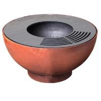China Custom Hemisphere Corten Steel Barbecue Plancha Fire Pit Grill 100cm for sale