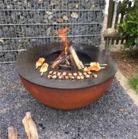 China Custom Hemisphere Corten Steel Barbecue Plancha Fire Pit Grill 100cm for sale