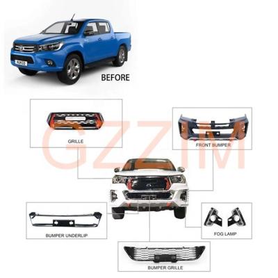 China Car Body Kit Toyota Hilux Revo 2016 To Hilux Rocco 2018 Car Light Grille Bumper for sale