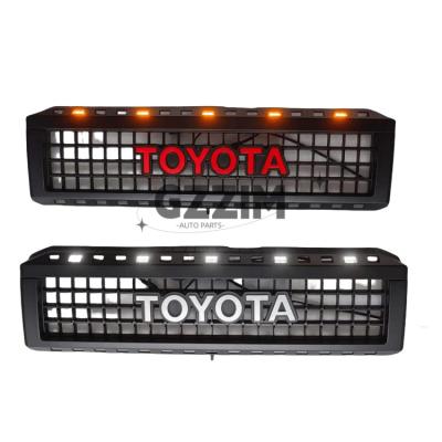 China Toyota LC76 ABS Mesh Front Grille With Light Bar Black Car Grille Front Middle Grille for sale