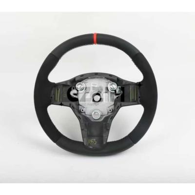 China Hot Selling Black & White Carbon Fiber Car Steering Wheel for Tesla Model 3 Model Y for sale