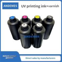 China Auto Machine Printing CMYKW Varnish 250ml/500ml/1000ml UV Inks for UV Flatbed and Roll to Roll Printer for sale