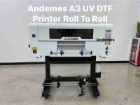 China CMYKW V Ink Color Andemes A3 30cm Uv Dtf Printer Roll to Roll Printing with 3 Xp600 I1600 Head Sticker Printer for sale