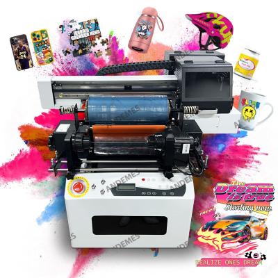 China Push Button Control Type UV Flatbed Printer A2 4050 Dual Xp600 Printhead UV Printer for Small Size Industry Inkjet Printer for sale