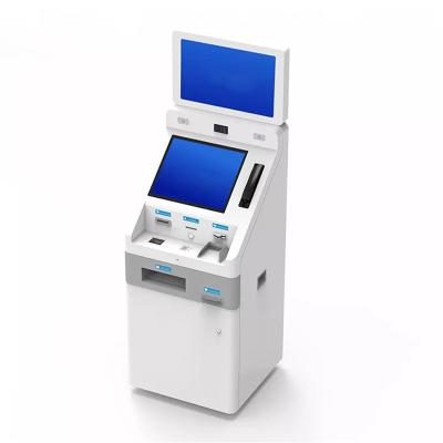 China Double Touch Screen ATM Cash Machine Card Reader Qr Code Scanner for sale