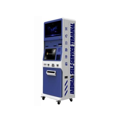 China 128G Double Screen Hospitality Self Service POS Kiosk With A4 Document Printing for sale