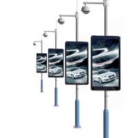 China Lamp Pole 1R1G1B Road LED Display Roadside Advertising Board for sale