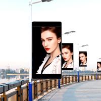 China Lamp Pole 1R1G1B Road LED Display Roadside Advertising Board for sale